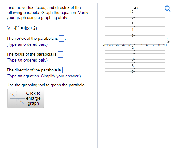 Solved Find the vertex, focus, and directrix of the | Chegg.com