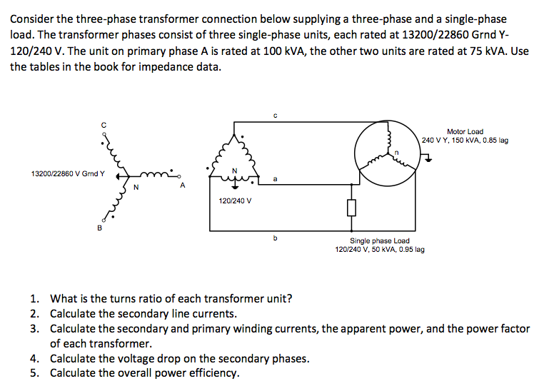 Consider the three-phase transformer connection below | Chegg.com