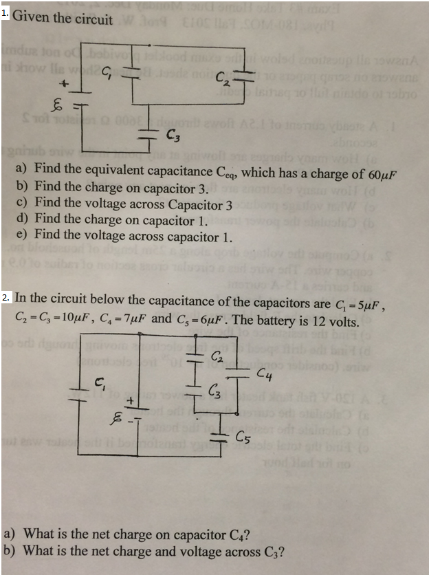 Solved Given the circuit Find the equivalent capacitance | Chegg.com