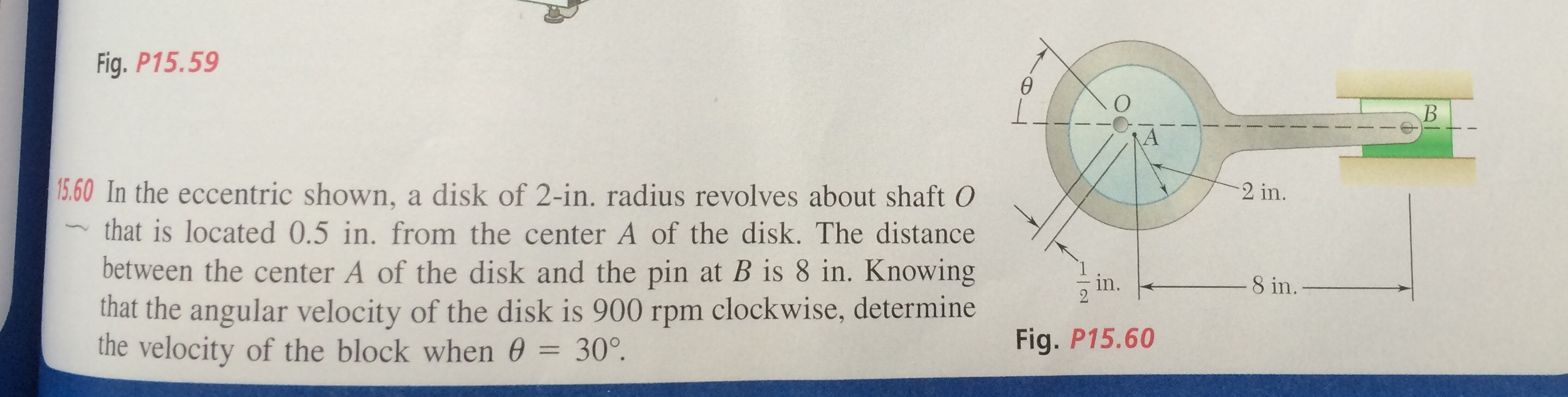Solved In the eccentric shown, a disk of 2-in. radius | Chegg.com