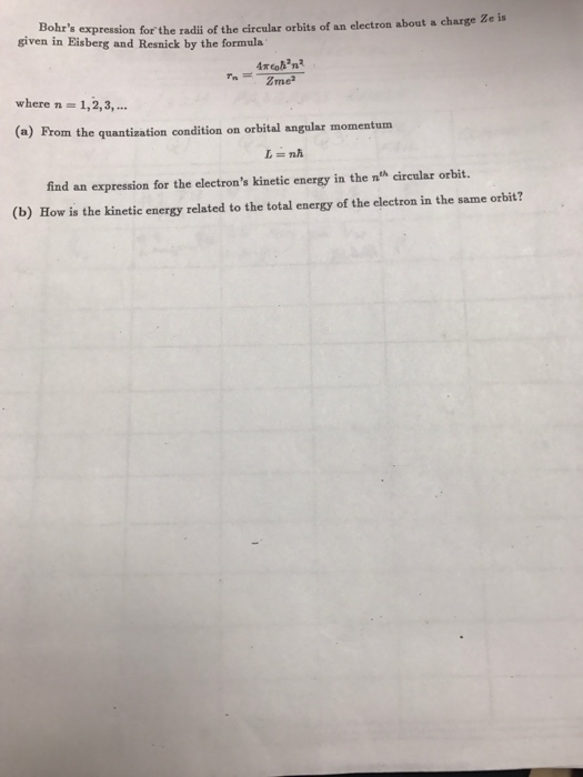 Solved Bohr's expression for the radii of the circular | Chegg.com