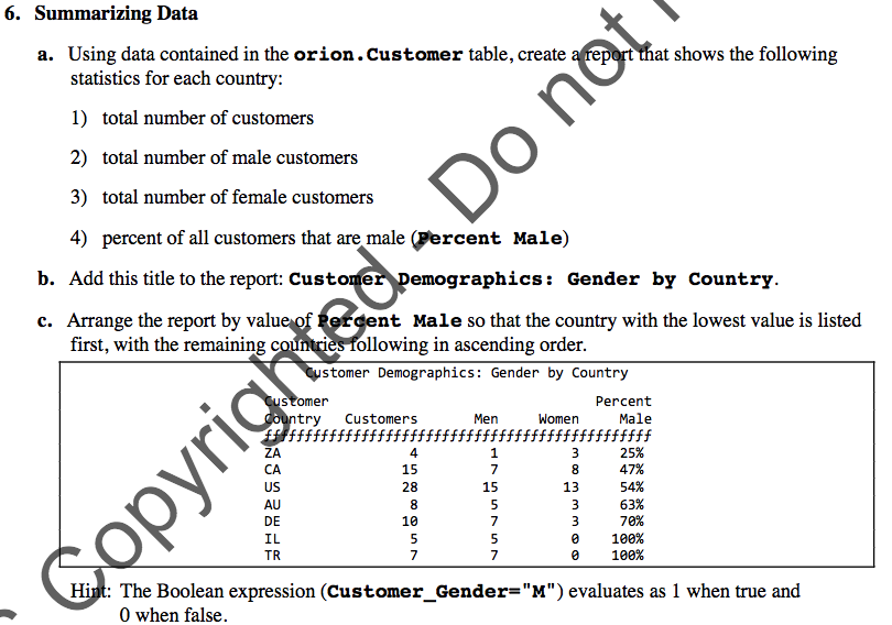 Solved 6. Summarizing Data a. Using data contained in the | Chegg.com