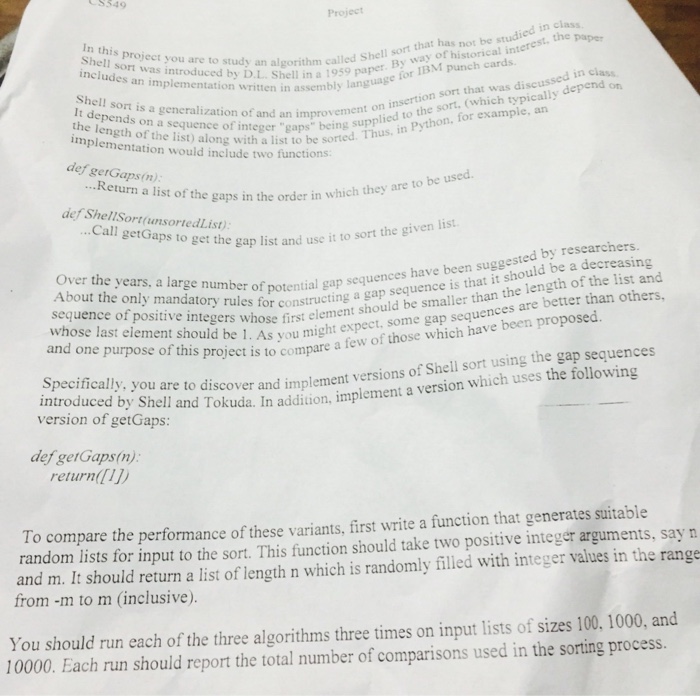 Solved In this project you are to study an algorithm called | Chegg.com