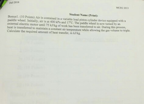 Solved Air is contained in a variable load piston cylinder | Chegg.com