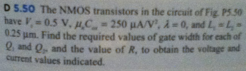 Solved The NMOS transistors in the circuit of Fig. P5.50 | Chegg.com