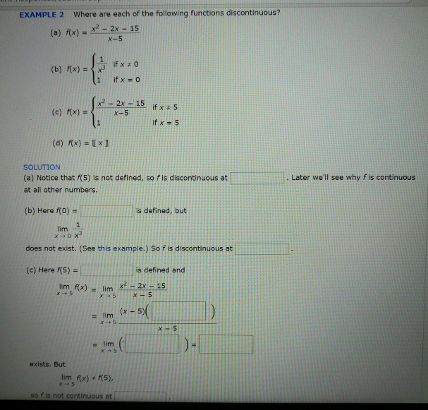 Solved EXAMPLE 2 Where are each of the following functions | Chegg.com