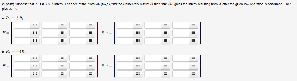 Solved Suppose that A is a 3 times 3 matrix. For each of the | Chegg.com