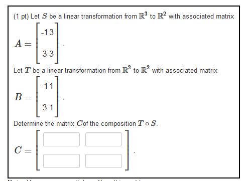 Solved Let S be a linear transformation from R^3 to R^2 with | Chegg.com