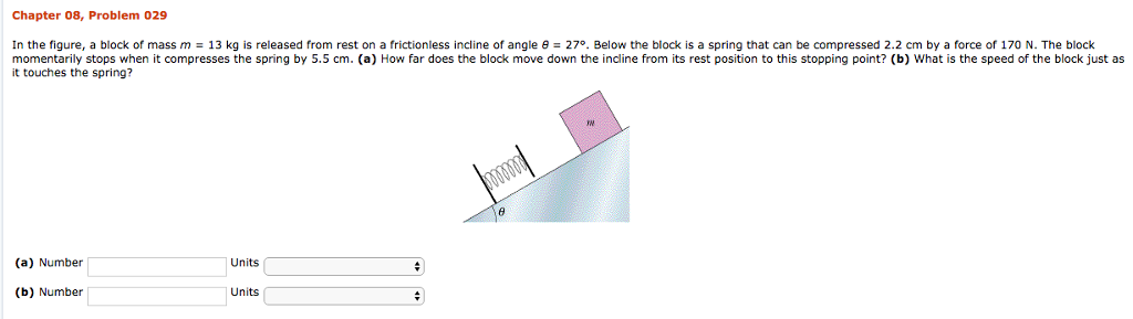Solved In the figure, a block of mass m = 13 kg is released | Chegg.com