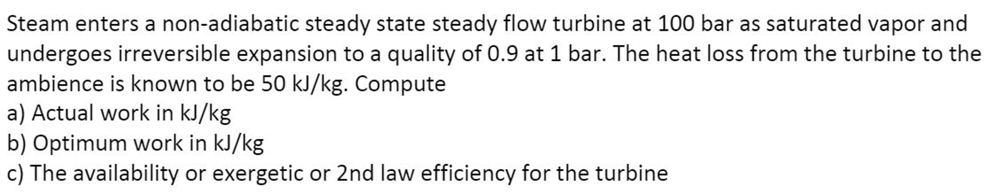 Steam enters a non-adiabatic steady state steady flow | Chegg.com