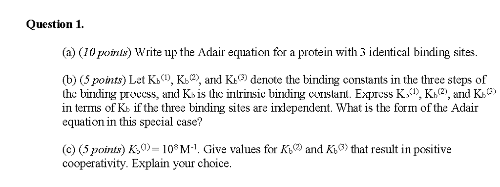 Question 1. (a) (10 points) Write up the Adair | Chegg.com