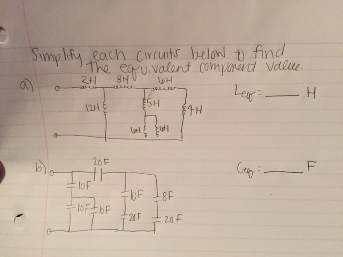Solved simplify each circuits below to find the equivalent | Chegg.com