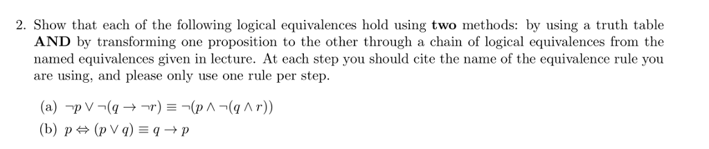 Solved Show that each of the following logical equivalences | Chegg.com