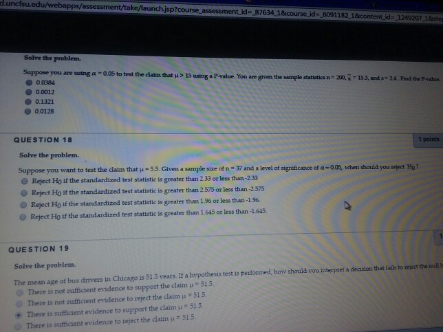 Solved Solve the problem. Suppose you are using alpha = | Chegg.com