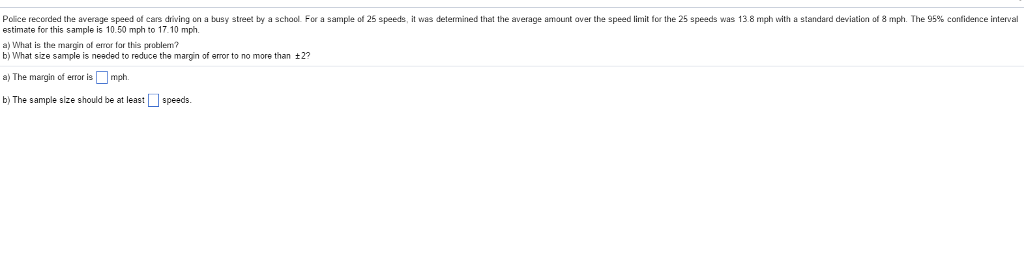 Solved Police recorded the average speed of cars driving on | Chegg.com