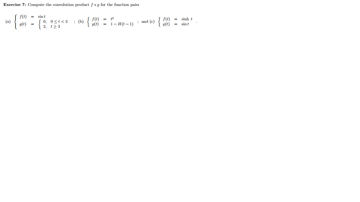 Solved Compute the convolution product f * g for the | Chegg.com