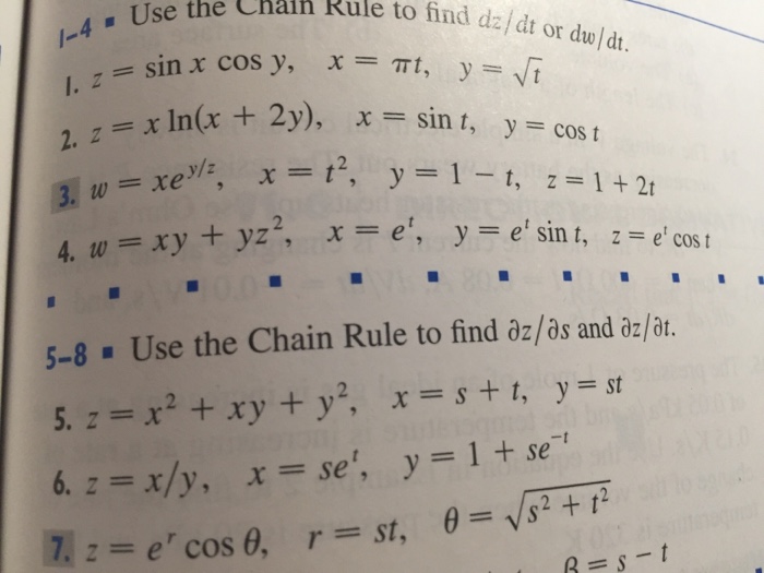 Solved Use the Chain Rule to find dz/dt or dw/dt. z = sin x | Chegg.com