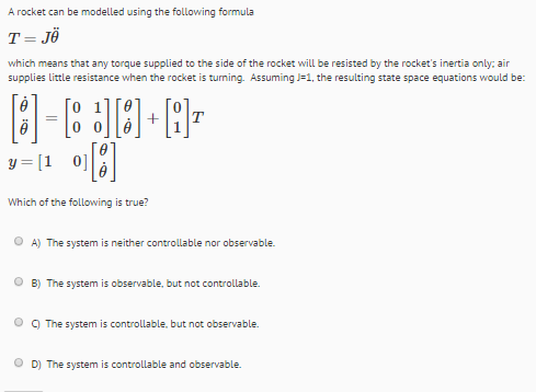 Solved A rocket can be modeled using the following formula T | Chegg.com