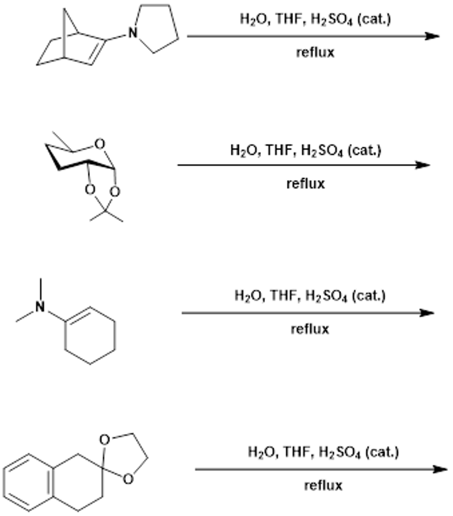 Solved H20, THF, H2SO4 (cat.) reflux H20, THF, H2SO4 (cat.) | Chegg.com