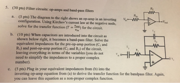 Solved Filter circuits: op-amps and band-pass filters The | Chegg.com