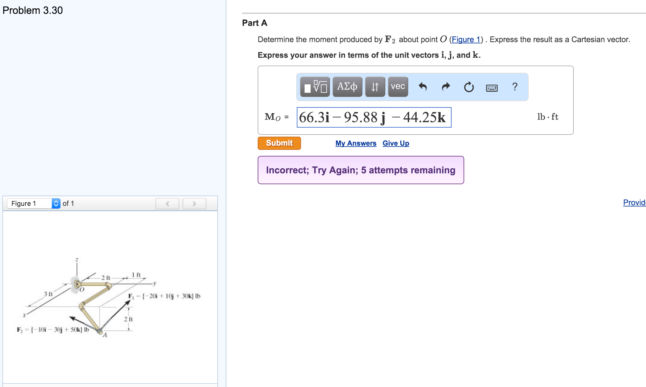 Solved Determine the moment produced by F_2 about point O. | Chegg.com