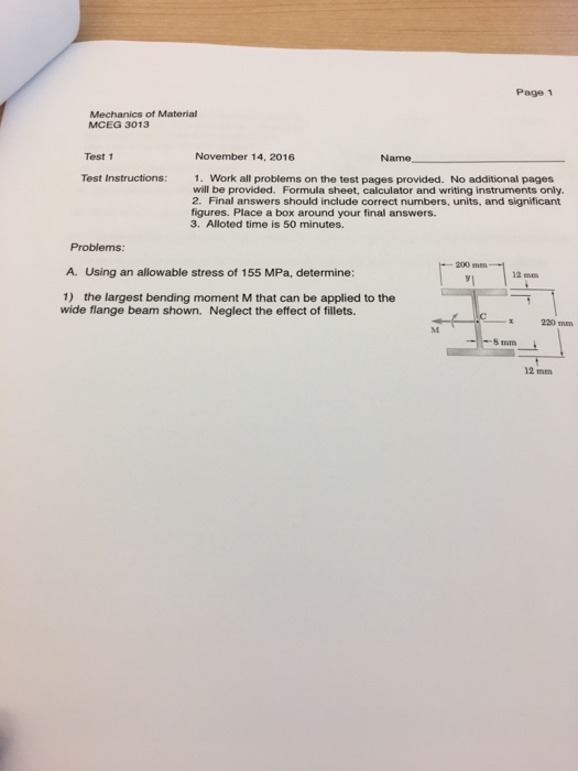 Solved Using an allowable stress of 155 Mpa. Determine: the | Chegg.com