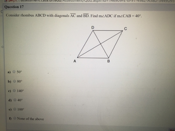Solved Consider rhombus ABCD with diagonals AC and BD. Find | Chegg.com