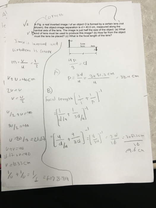 Solved In Fig. a real inverted image/of an object O is | Chegg.com