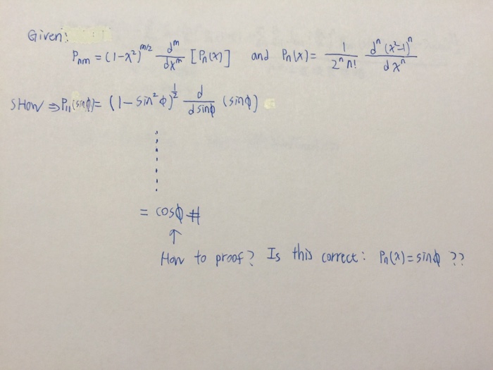 Solved Given P_nm = (1 - x^2)^n/2 d^m/dx^m [P_n(x)] and | Chegg.com
