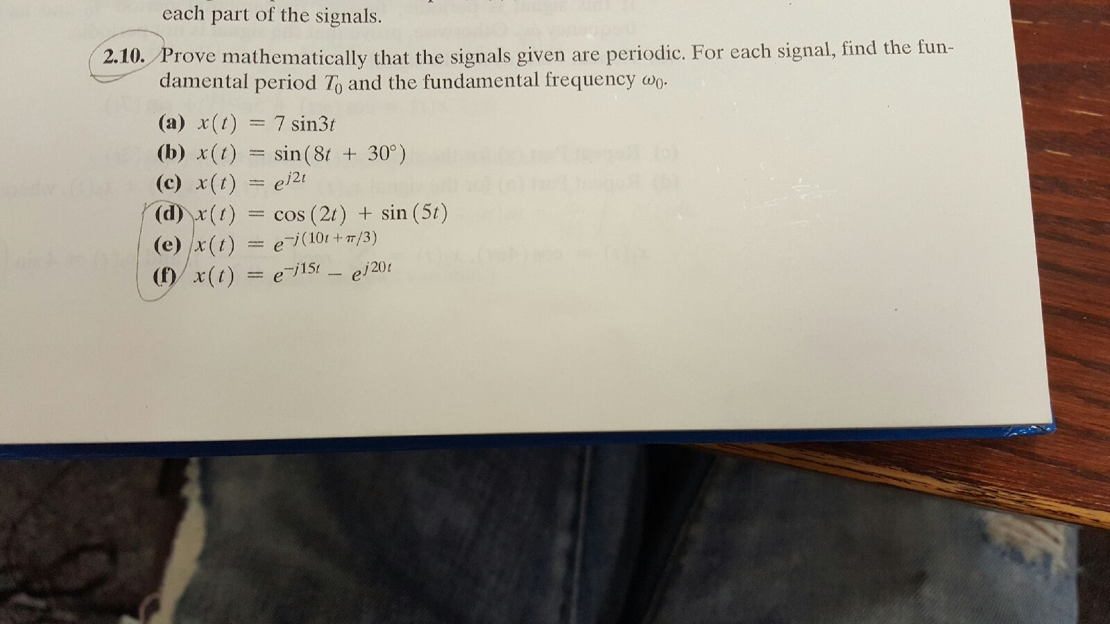 Solved Each part of the signals. Prove mathematically that | Chegg.com