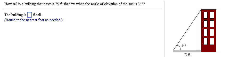 Solved How tall is a building that casts a 75-ft shadow when | Chegg.com