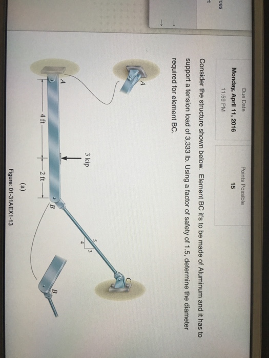 Solved Consider the structure shown below. Element BC it's | Chegg.com