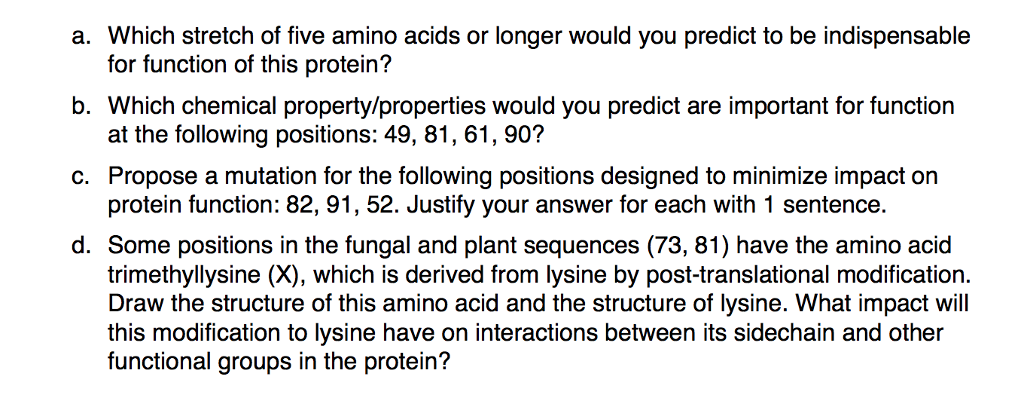 Solved 3 Structure Function And Evolution 20 Points A