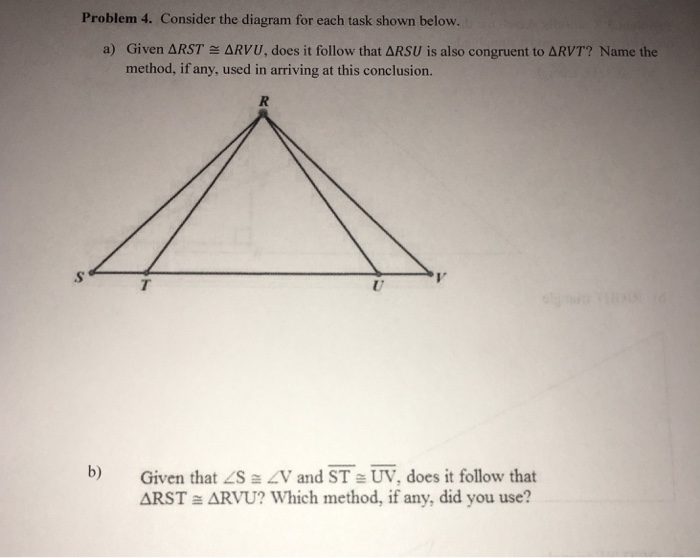 Solved Consider the diagram for each task shown below. | Chegg.com