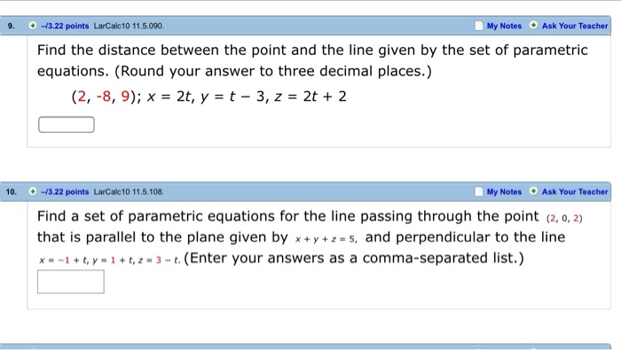 Solved Find the distance between the point and the line | Chegg.com