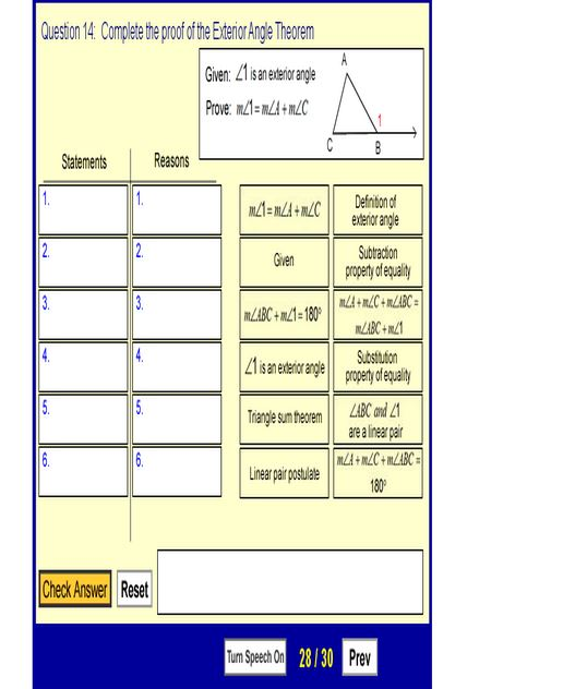 Solved Complete the proof of the Exterior Angle Theorem | Chegg.com