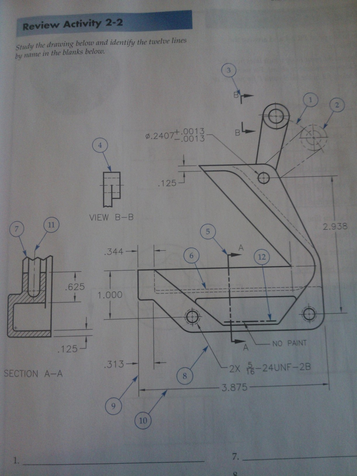 Solved Hey, I need help identifying 12 lines from a sketch | Chegg.com