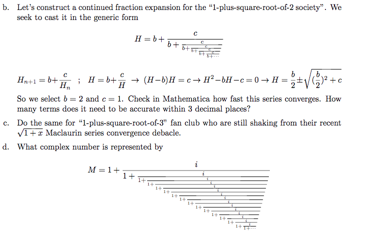 Let's construct a continued fraction expansion for | Chegg.com