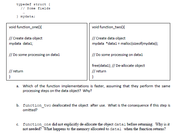 Solved Here are two different implementations of a function | Chegg.com
