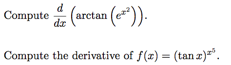Solved Compute arctan (e 2 dx Compute the derivative of f(x) | Chegg.com