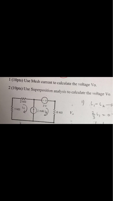 Solved Use Mesh current to calculate the voltage Vo. Use | Chegg.com