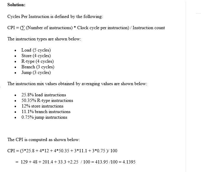 Solved 15 Compute The Effective Cpi For Mips Using Figure 1 Answer Transtutors