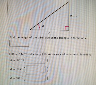 Solved Find the length of the third side of the triangle in | Chegg.com