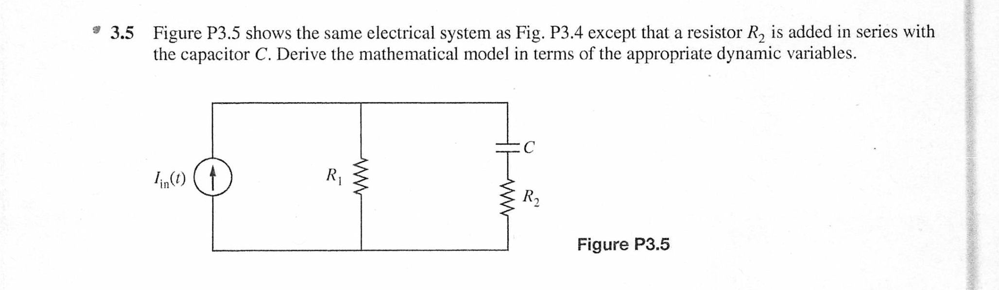 Solved Shows the same electrical system as Fig. P3.4 except | Chegg.com