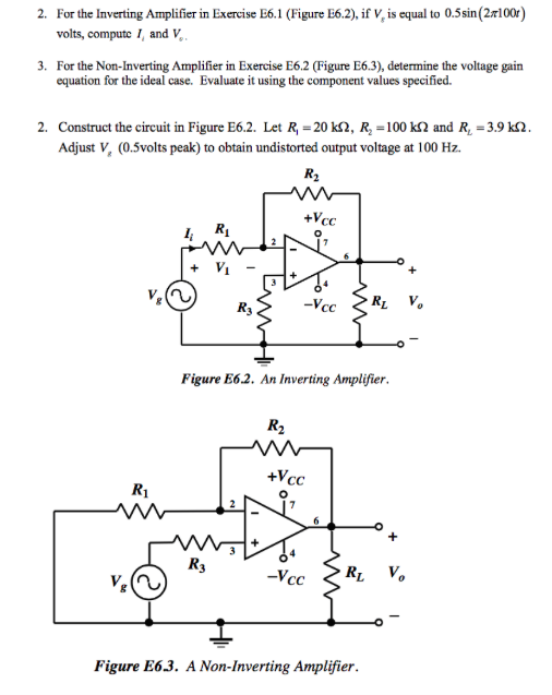 Solved For the Inverting Amplifier in Exercise E6.1 (Figure | Chegg.com