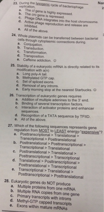 Solved Nar 23. During the lysogenic cycle of bacteriophage | Chegg.com