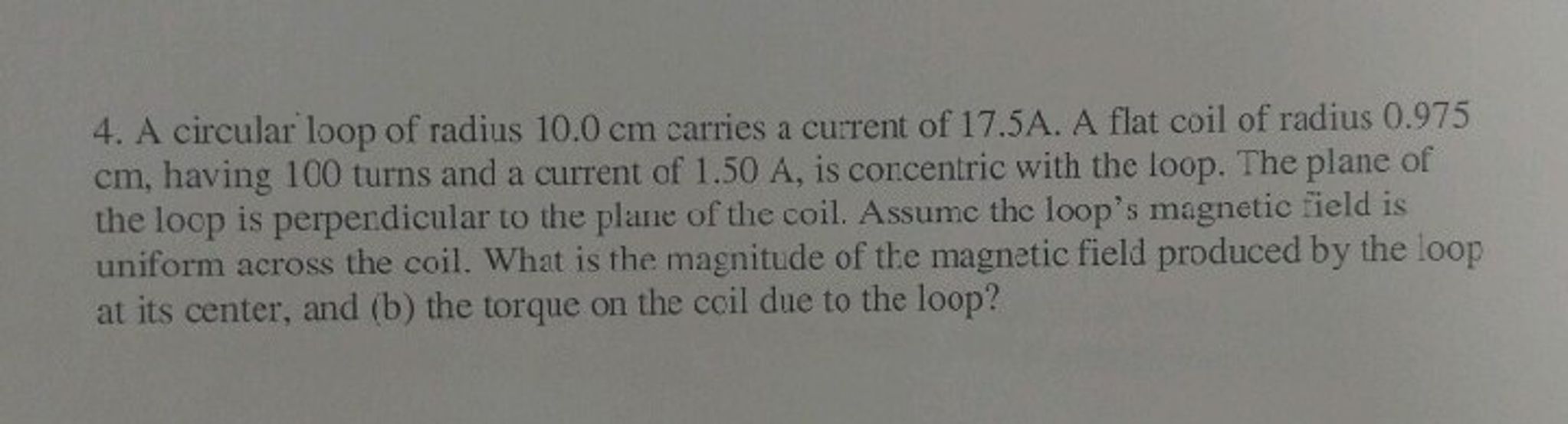 Solved: A Circular Loop Of Radius 10.0 Cm Carries A Curren... | Chegg.com