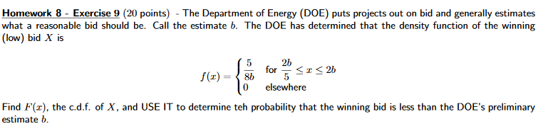 Solved The Department of Energy (DOE) puts projects out on | Chegg.com