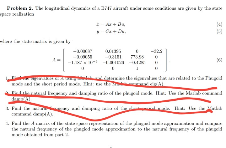 Solved Problem 2. The longitudinal dynamics of a B747 | Chegg.com