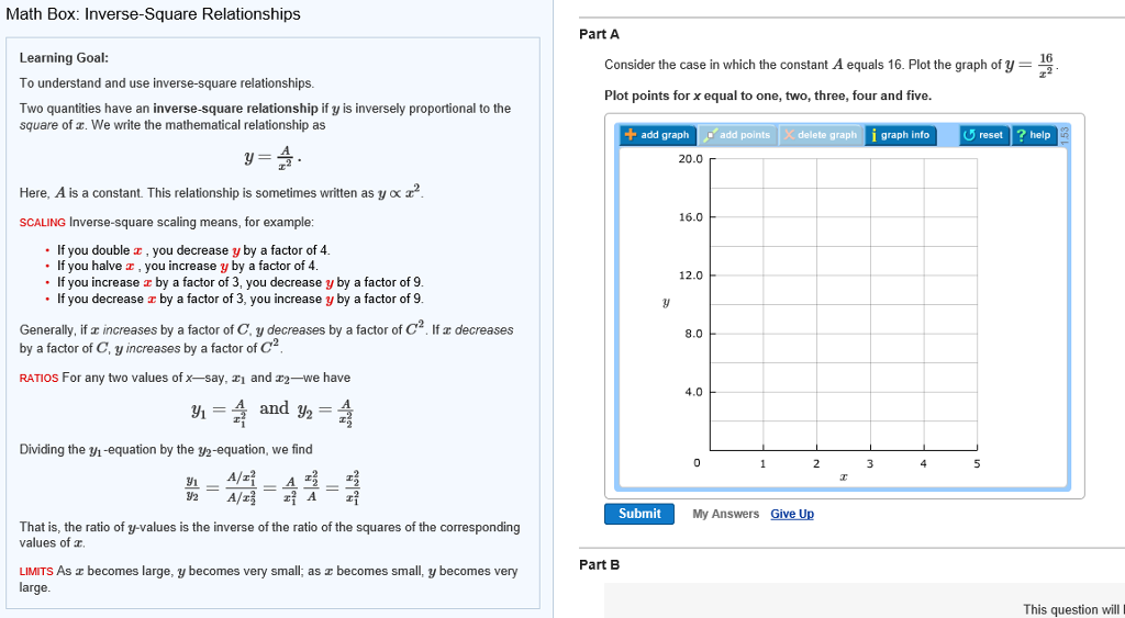 Solved Math Box: Inverse-Square Relationships Part A | Chegg.com